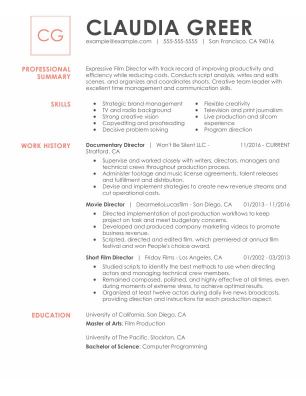 Director | Free Resume Templates + How-To Guide