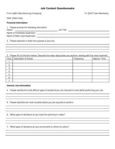 32 Sample Questionnaire Templates in Microsoft Word 32 Sample Questionnaire Templates in Microsoft Word