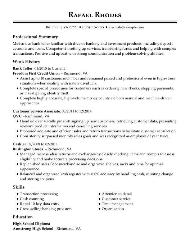 Personal Banker Resume Templates for 2025 (Example & Guide)