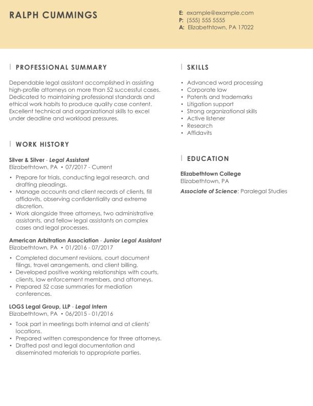 10+ Legal Assistant Resume Templates for 2025