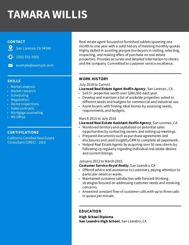 Real Estate Agent | Free Resume Templates + How-To Guide