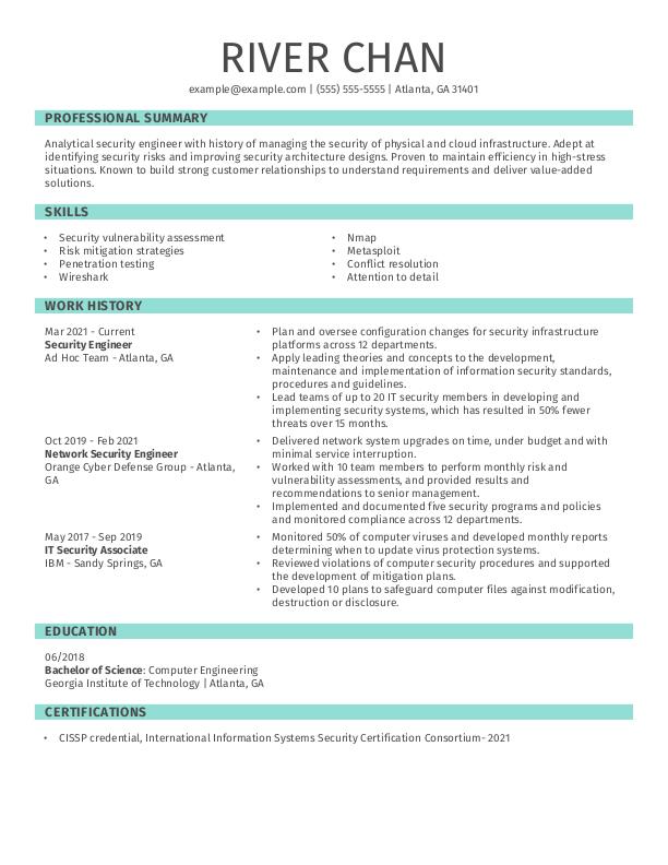 Security Engineer | Free Resume Templates + How-To Guide