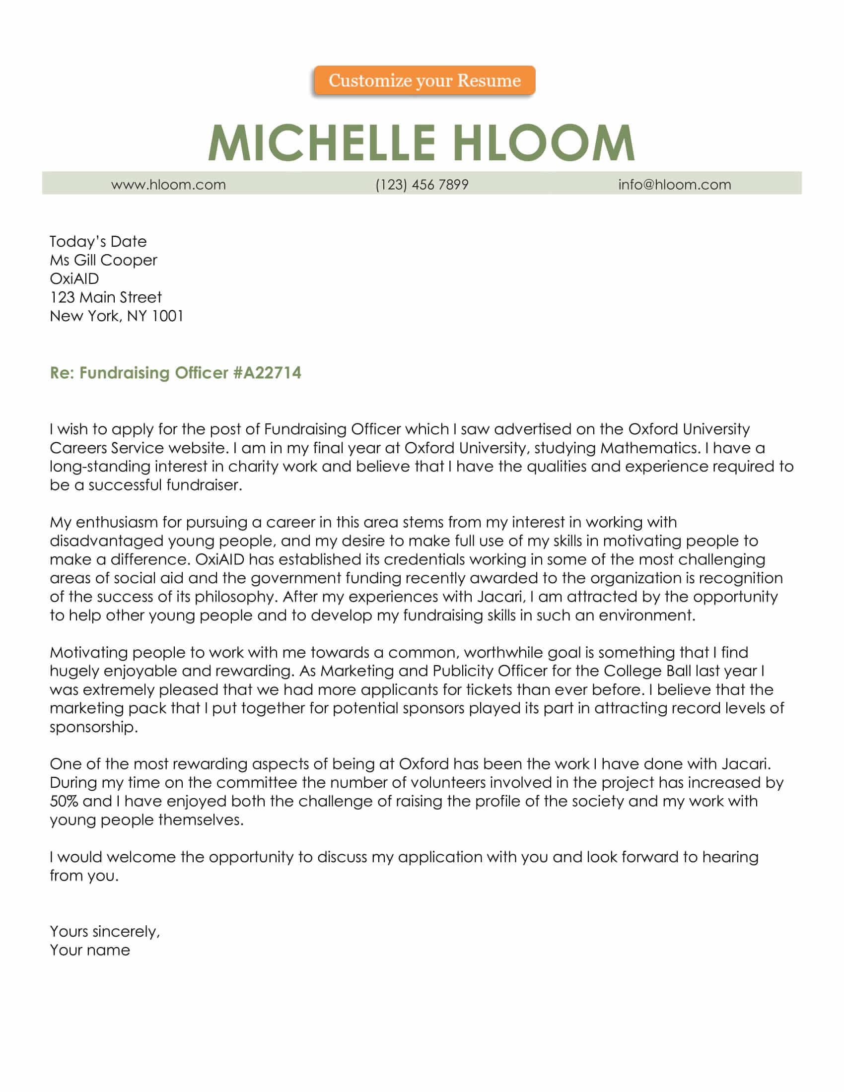 Latex Cover Letter Templates